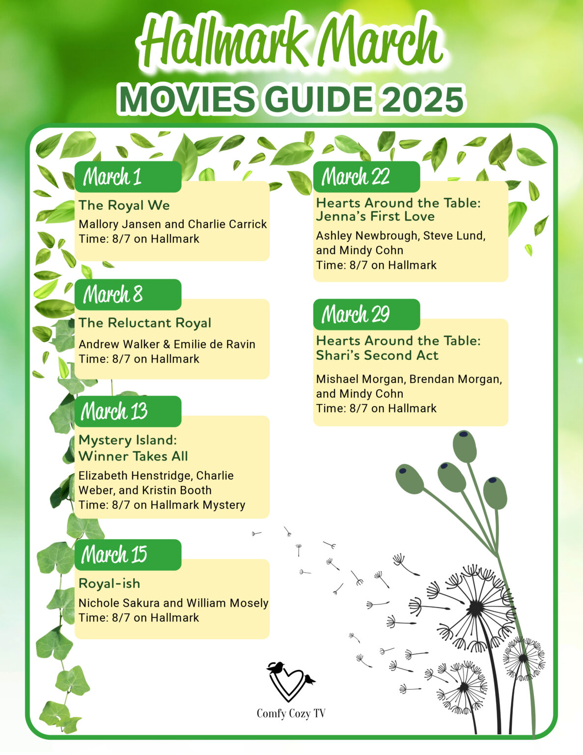 What New Movies Are Joining Hallmark in March 2025? - With Printable ...